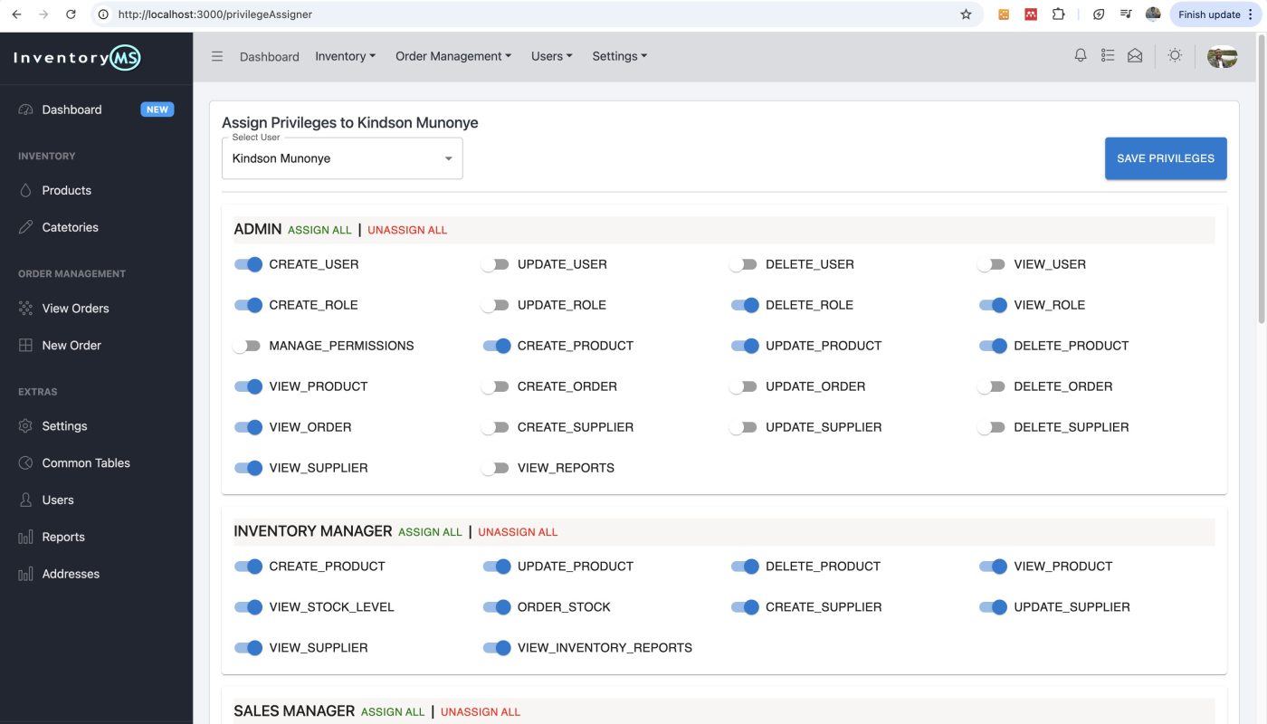 InventoryMS – SpringBoot Roles and Privileges 2 ( The Data Model and API) - The Knowledge Hub